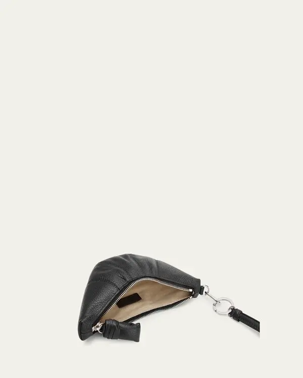 LEMAIRE Leather Croissant Coin Purse - Black