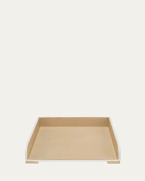 Aerin Classic Leather Paper Tray