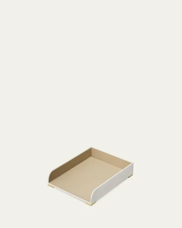 Aerin Classic Leather Paper Tray