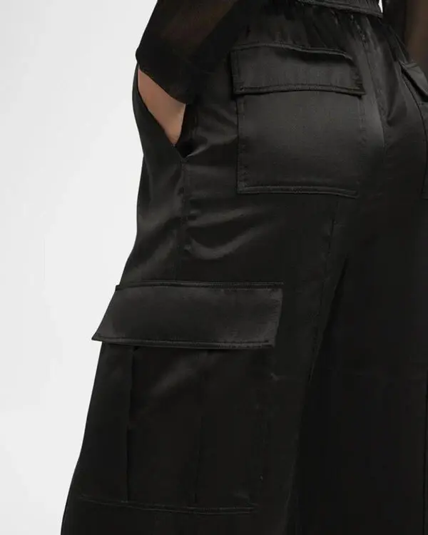 TOM FORD Stretch Silk Wide-leg Cargo Pajama Pants - Black