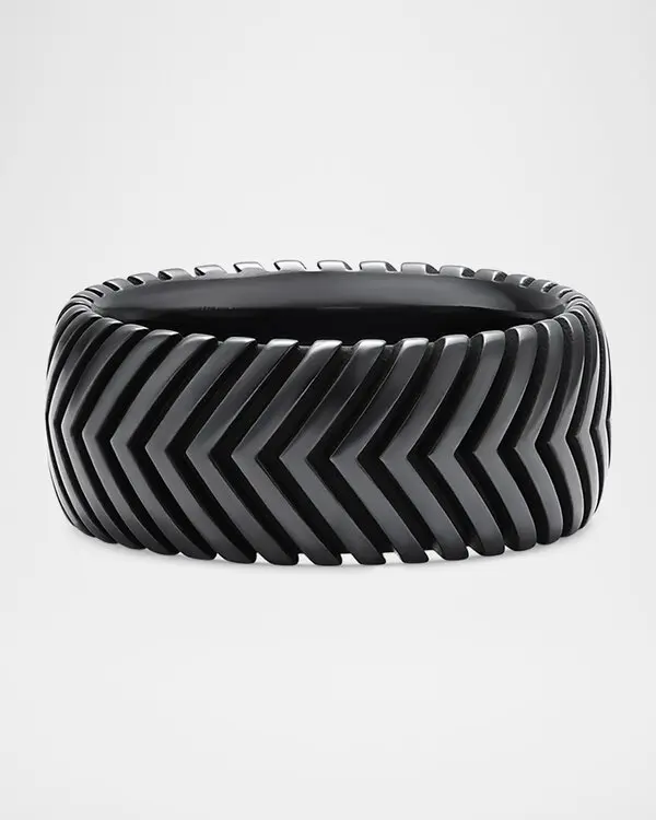 David Yurman Chevron Band Ring - Black Titan