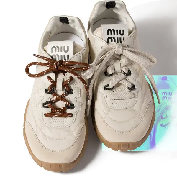 Miu Miu Two-tone Cord Laces - Tobacco/white