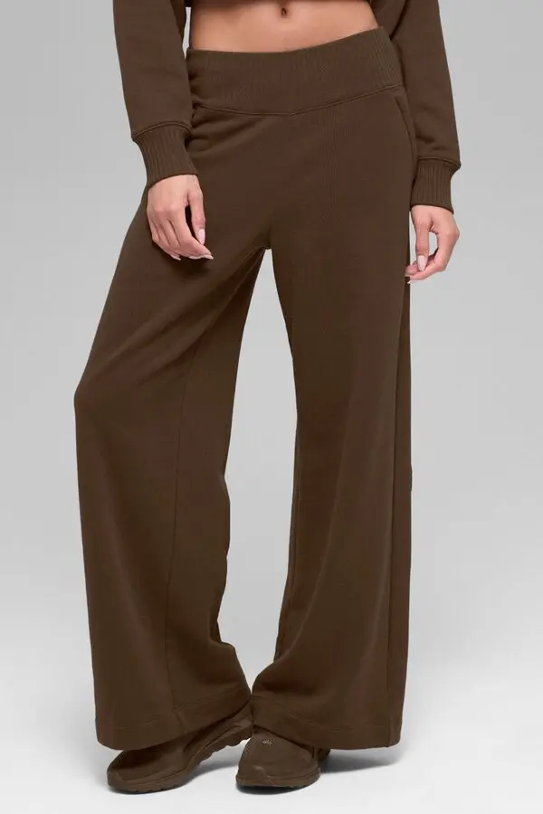 Alo Yoga Serenity Wide-leg Sweatpants - Espresso
