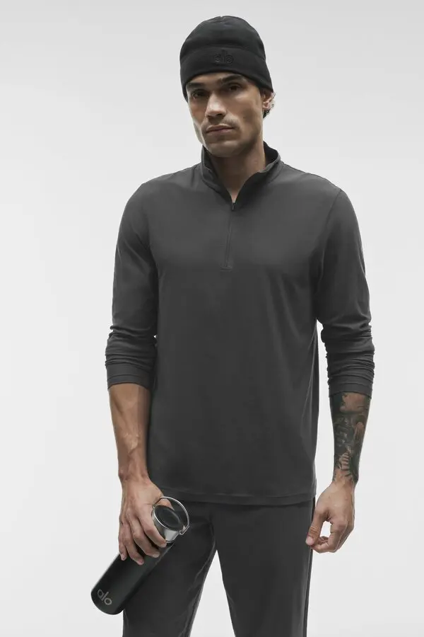 Alo Yoga Conquer 1/4 Zip Reform Long Sleeve Top - Anthracite