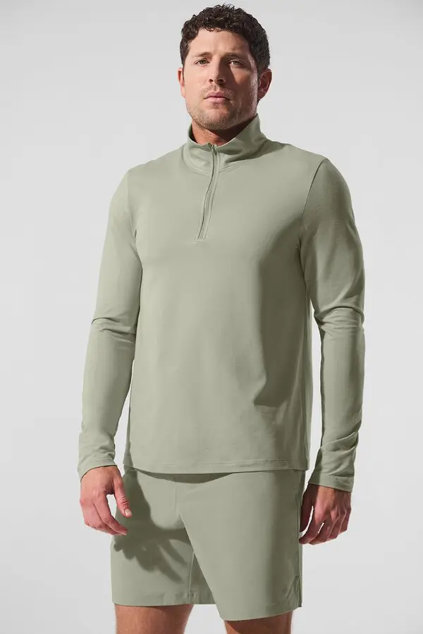 Conquer  Zip Reform Long Sleeve Top - Limestone