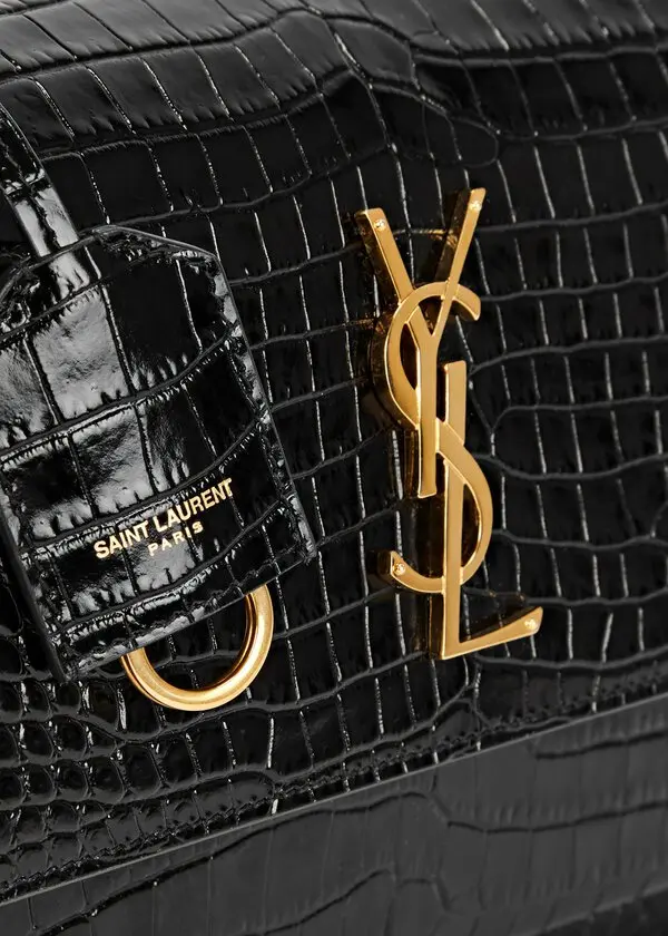Saint Laurent Sunset Medium Crocodile-effect Shoulder Bag