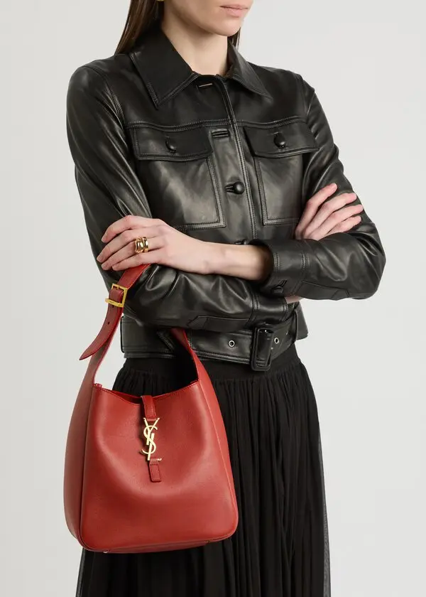 Saint Laurent Le 5 À 7 Small Leather Hobo Bag