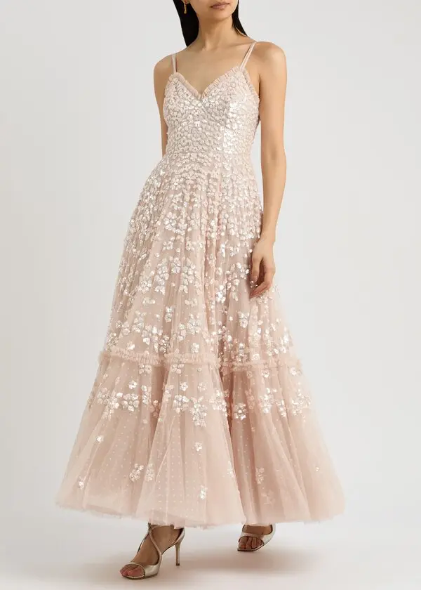 NEEDLE & THREAD Maeve Sequin-embellished Tulle Gown