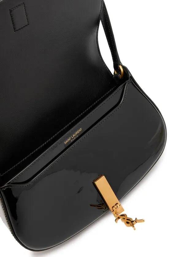 Saint Laurent Voltaire Mini Patent Leather Shoulder Bag - Black