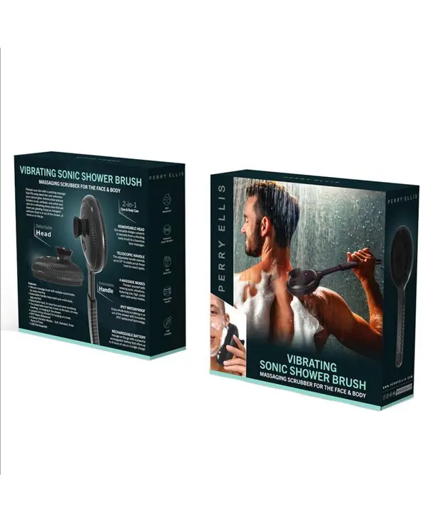Perry Ellis Vibrating Sonic Shower Brush With 4 Massage Modes
