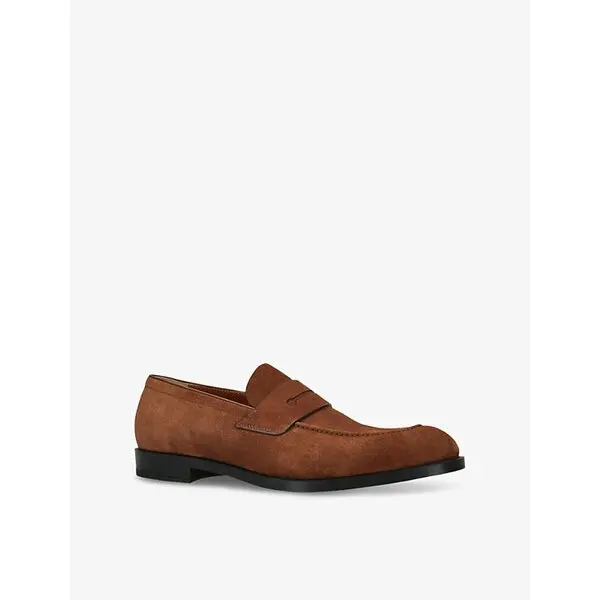 Zegna Suede Penny Loafers - Brown