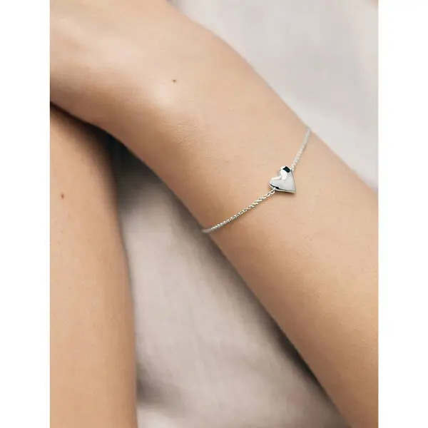 Monica Vinader Heart-charm Sterling- Bracelet - Silver