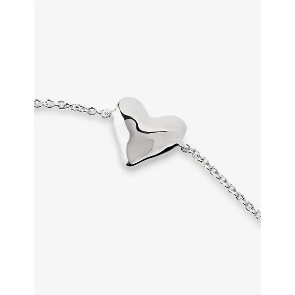 Monica Vinader Heart-charm Sterling- Bracelet - Silver