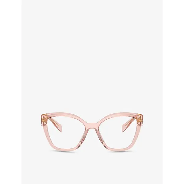 Prada Pr20zv Irregular-frame Acetate Optical Glasses - Pink