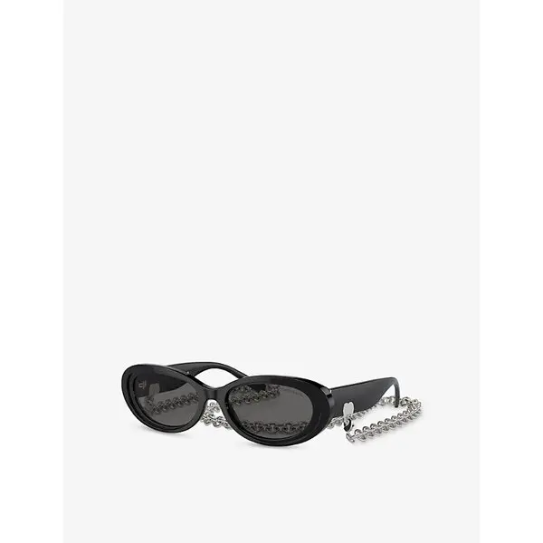 Tiffany & Co. Tf4221 Oval-frame Sunglasses - Black