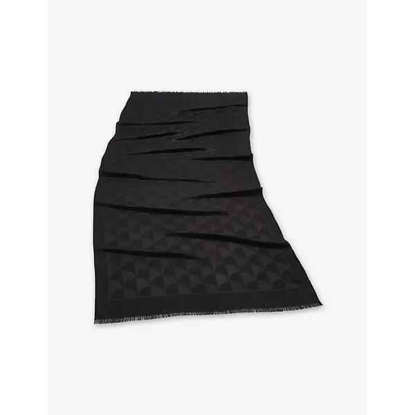BVLGARI Calla Maxi Silk And Wool-blend Stole - Black