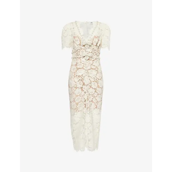 white christmas dresses Self-Portrait SALE CREAM CORD LACE MIDI DRESS – CHUUI_Collection
