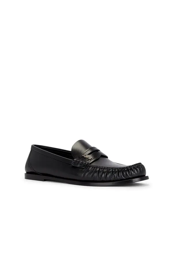 Saint Laurent Leather Loafer - Black