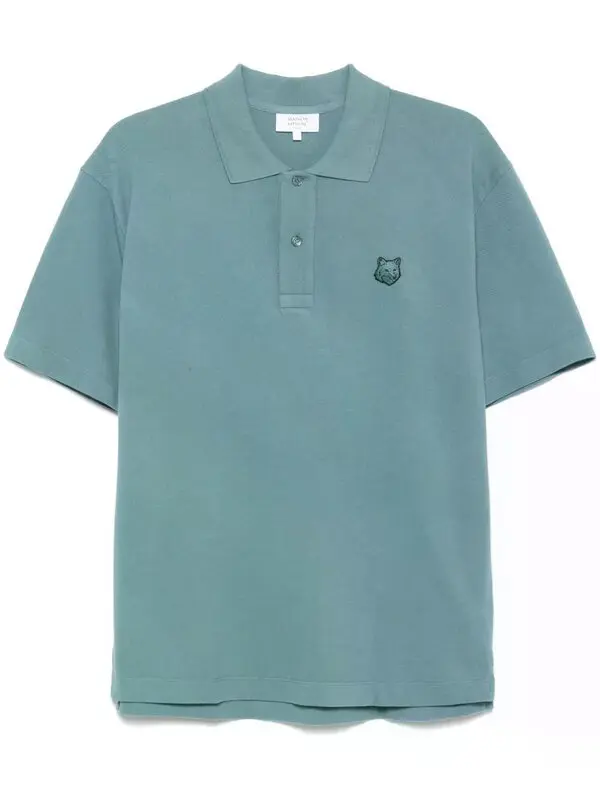 Maison Kitsuné Bold Fox Head-patch Polo Shirt - Blue
