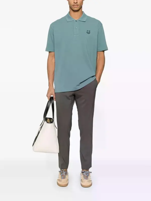 Maison Kitsuné Bold Fox Head-patch Polo Shirt - Blue