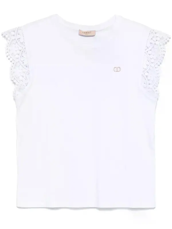 TWINSET Lace-detail T-shirt - White