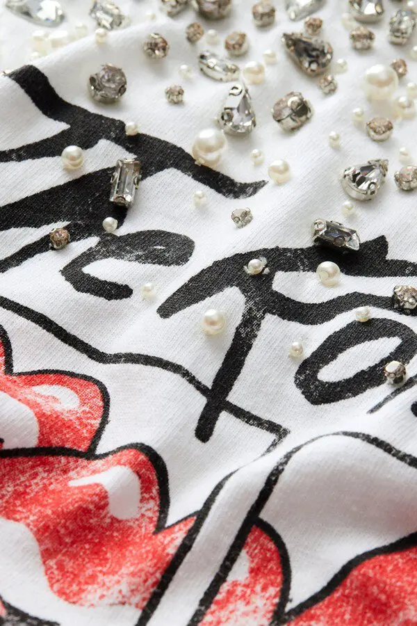 Alice + Olivia Micah Embellished Muscle Tank