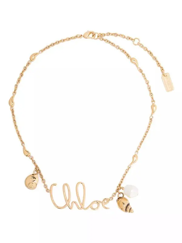 Chloé Shell Pendant Necklace - Gold