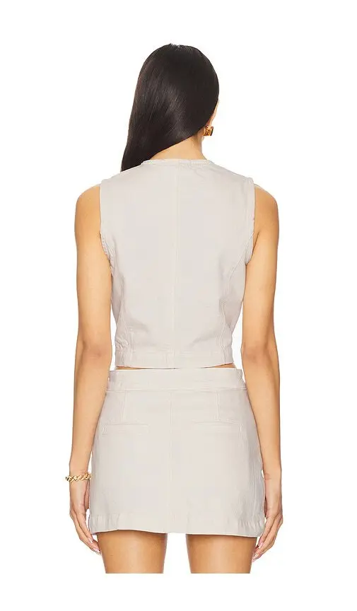 Blanknyc Sleeveless Denim Top With Gold-tone Buttons