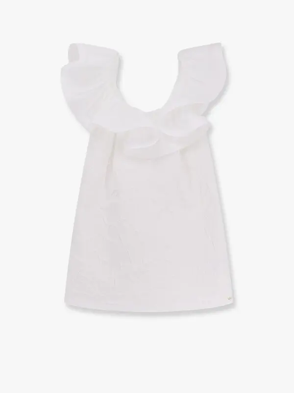 Elisabetta Franchi Floral Jacquard Mini Dress - White