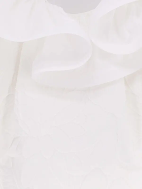 Elisabetta Franchi Floral Jacquard Mini Dress With Ruches
