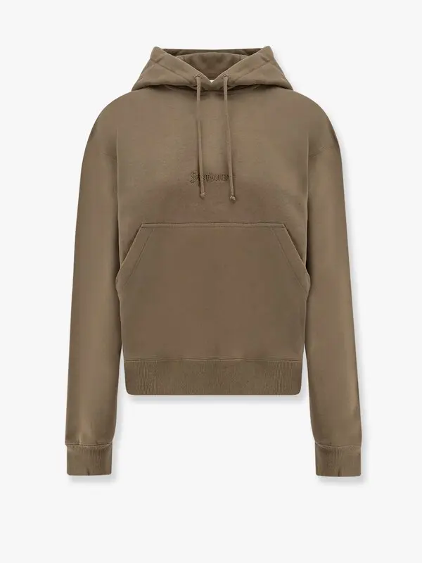 Saint Laurent Embroidered Cotton Sweatshirt - Grey