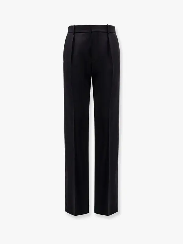Saint Laurent Tuxedo Wool Trouser With Lateral Satin Bands