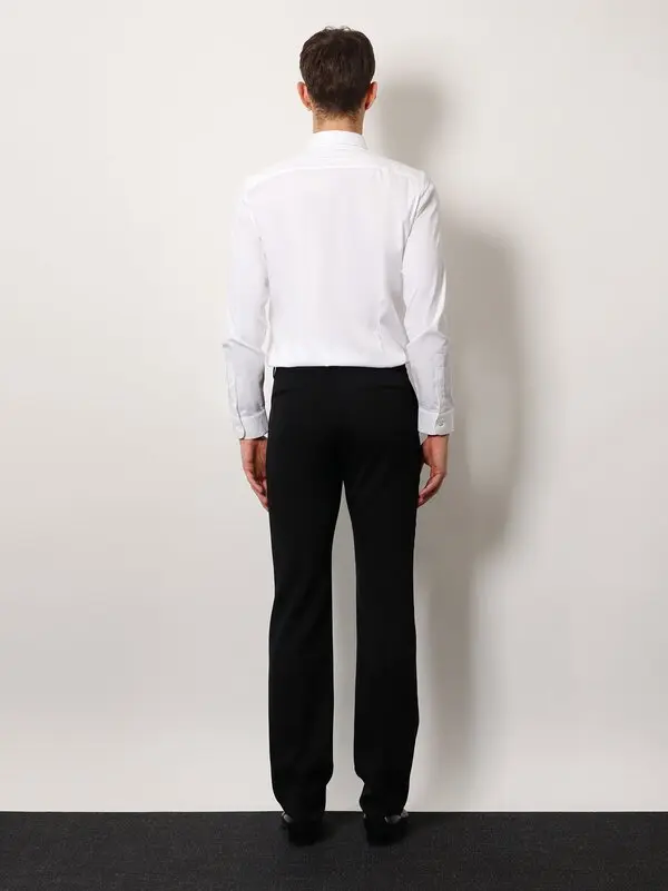 Saint Laurent Tuxedo Wool Trouser With Lateral Satin Bands