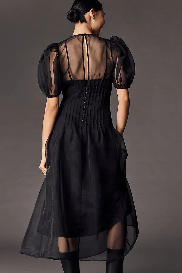 let me be sheer lace midi dress Let Me Be Sheer Pintuck Midi Dress In Black - 41% Off