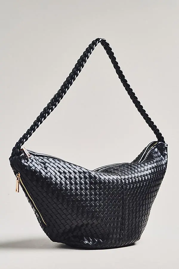 MELIE BIANCO Woven Crossbody Bag - Black