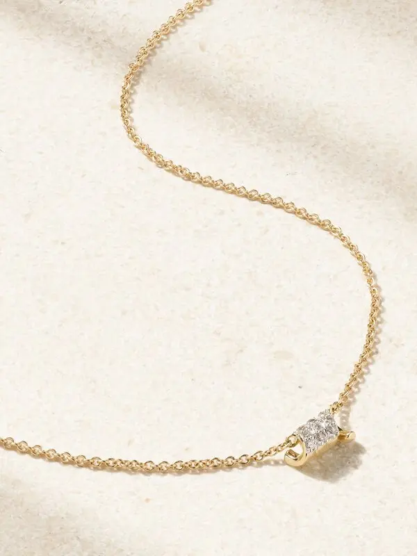 STONE AND STRAND Twinkling Twine 10-karat Diamond Choker - Gold