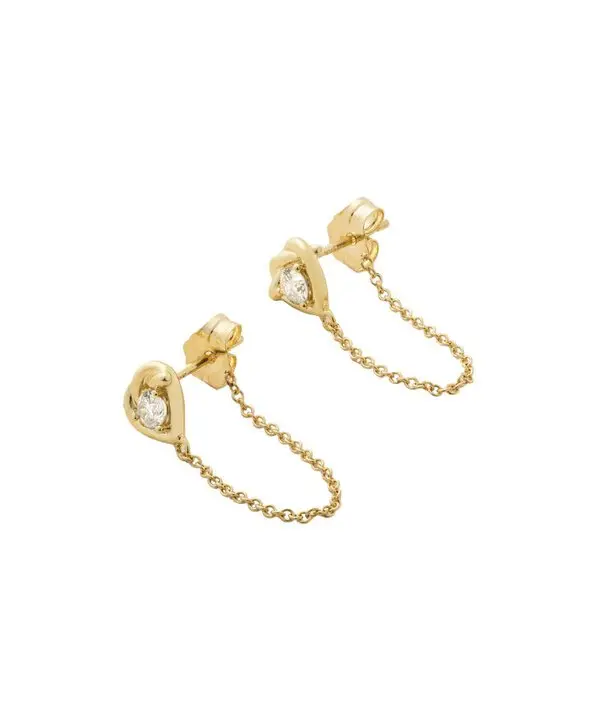 STONE AND STRAND Tie The Knot 10-karat Diamond Earrings - Gold