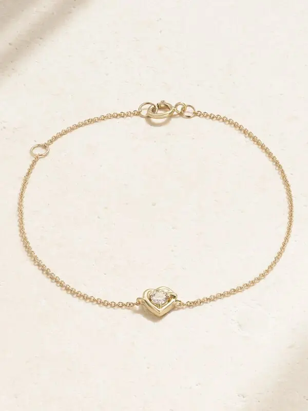 STONE AND STRAND Tie The Knot 10-karat Diamond Bracelet - Gold