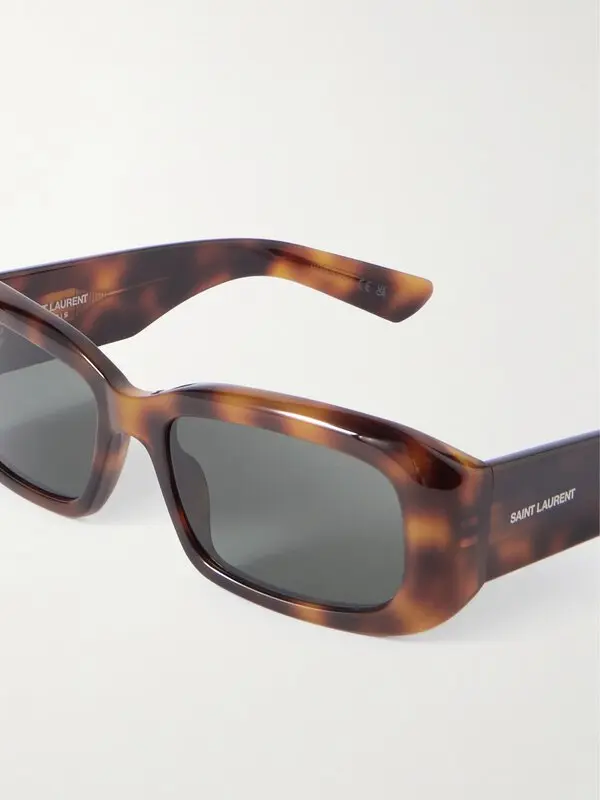 Saint Laurent - SAINT LAURENT EYEWEAR Tortoiseshell Rectangle-Frame Sunglasses