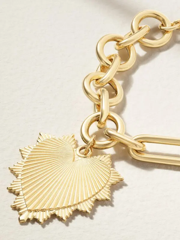 FOUNDRAE Heart Mixed Oversized Clip 18-karat Bracelet