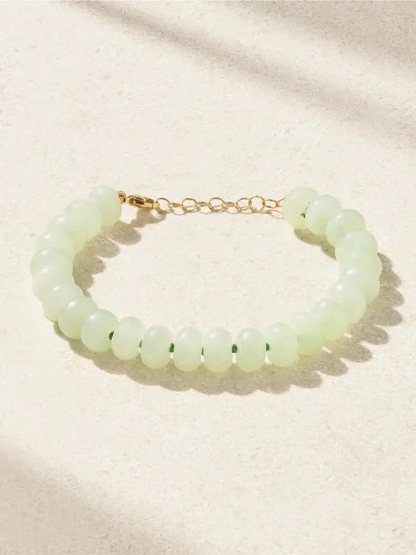 Jia Jia Gold Jade Beaded Bracelet - Green