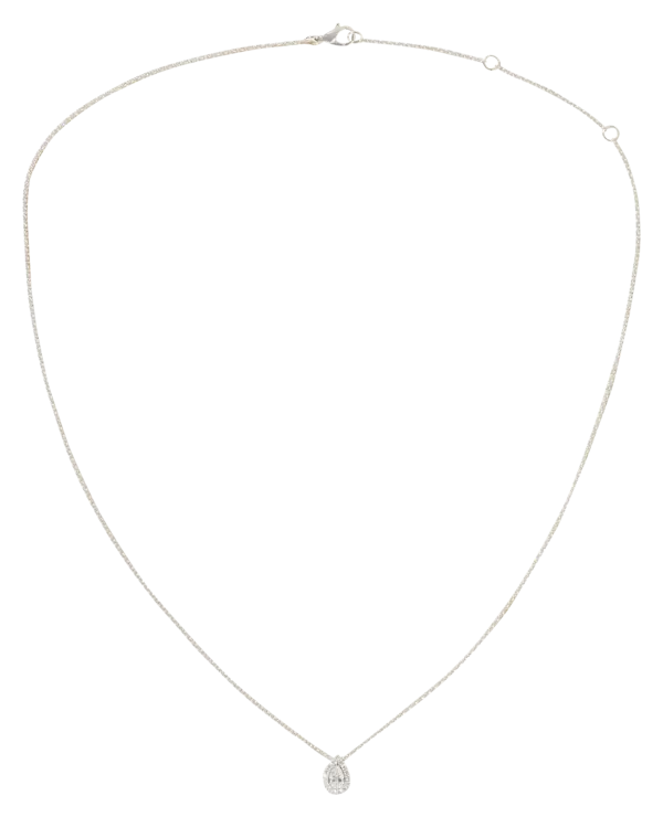 De Beers Aura Pear-cut Diamond 18-karat White Gold Necklace
