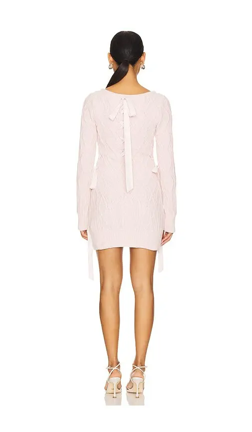 For Love & Lemons Chenille Cable Knit Mini Dress In Pink - 65% Off |  Editorialist