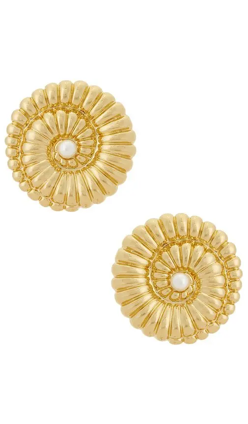 SELF-PORTRAIT Pearl Shell Dangle Earrings - Gold