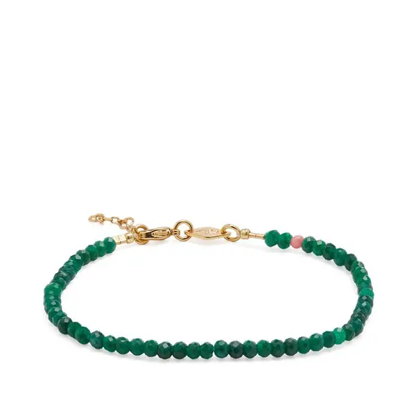 Anni Lu Tan Line Bracelet - Green Jade