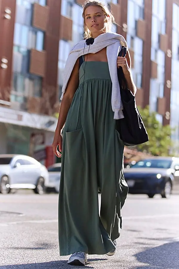 Free People Hot Shot Strappy Onesie - Ivy