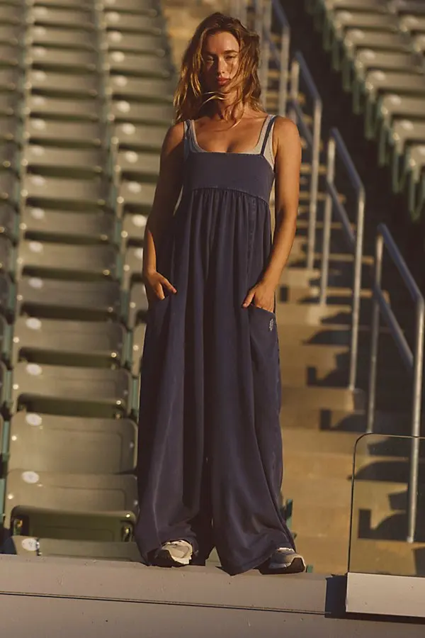 Free People Hot Shot Strappy Onesie - Midnight Navy
