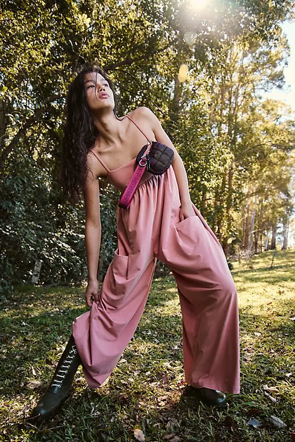 Free People Hot Shot Strappy Onesie - Petal