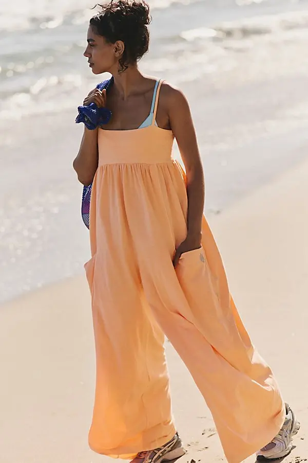 Free People Hot Shot Strappy Onesie - Pina Colada