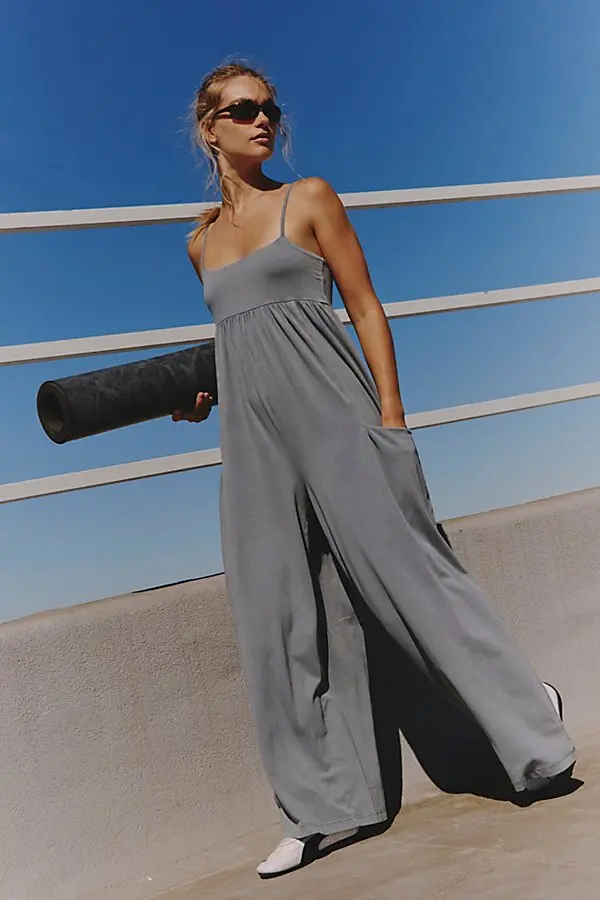 Free People Hot Shot Strappy Onesie - Summer Storm